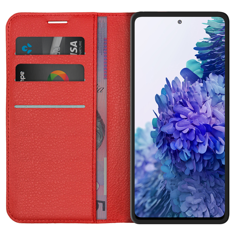 Leather Wallet Case for Samsung Galaxy S20 FE 5G (Red)