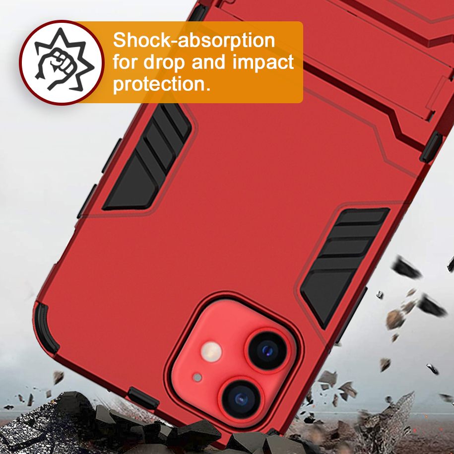 Slim Armour Shockproof Case for Apple iPhone 12 / 12 Pro (Red)