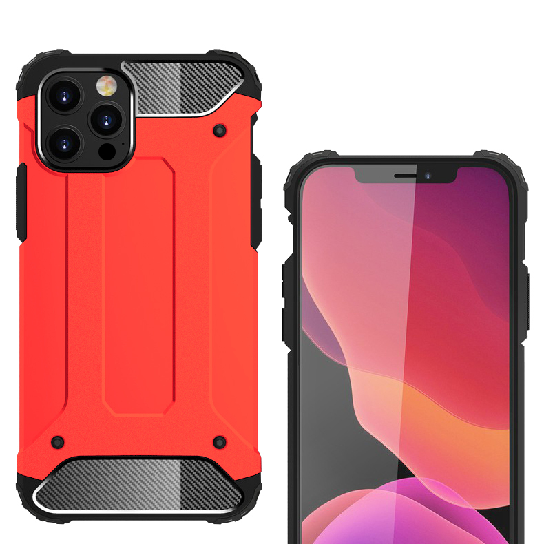 Military Defender Shockproof Case for iPhone 12 Pro Max (Red)