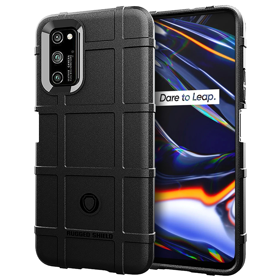 Anti-Shock Texture Tough Case for realme 7 Pro (Black)