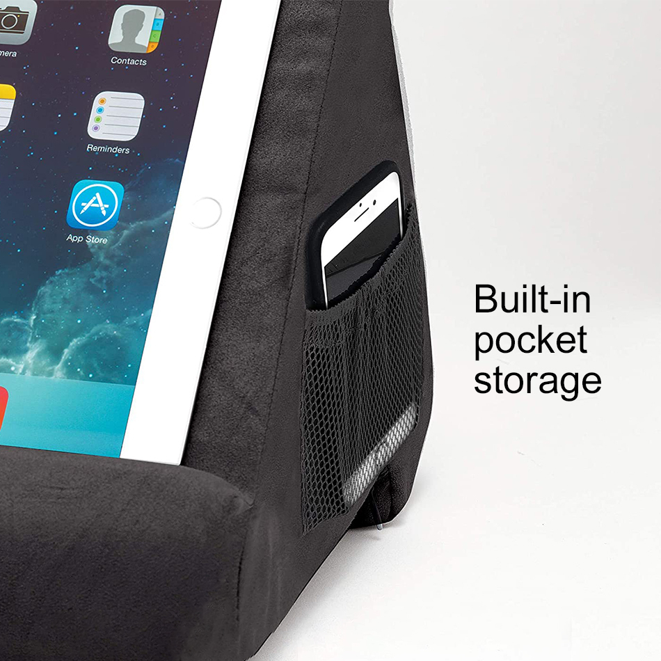 Soft Bed Couch Pillow Tablet Holder Stand for iPad (Black)
