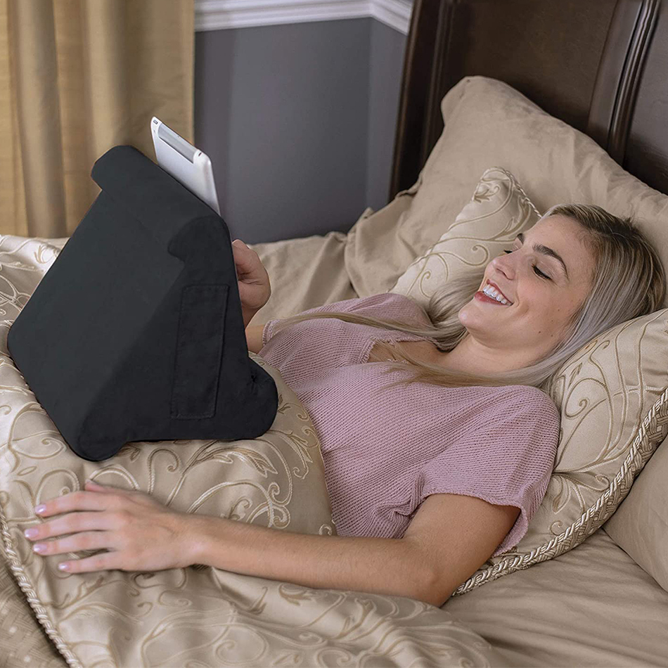 Soft Bed Couch Pillow Tablet Holder Stand for iPad (Black)
