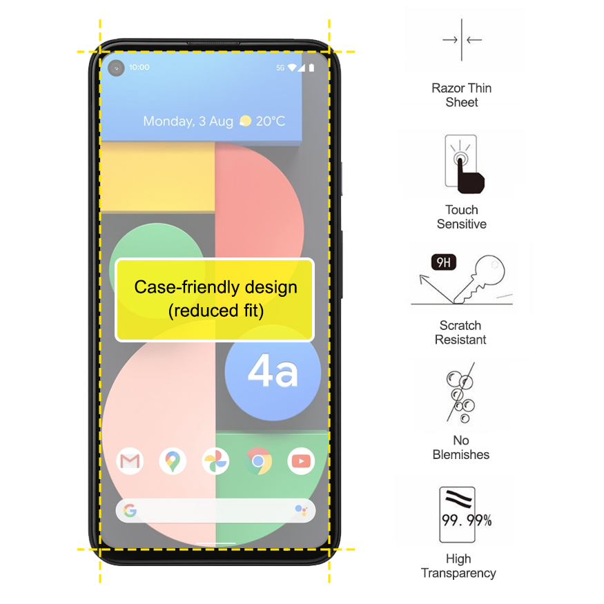 Tempered Glass Screen Protector for Google Pixel 4a 5G