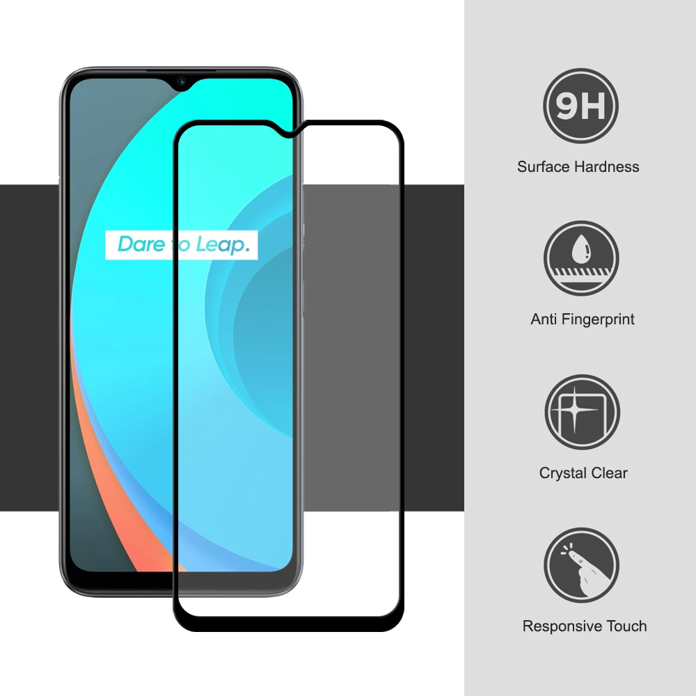 Full Tempered Glass Screen Protector for realme C11 (Black)