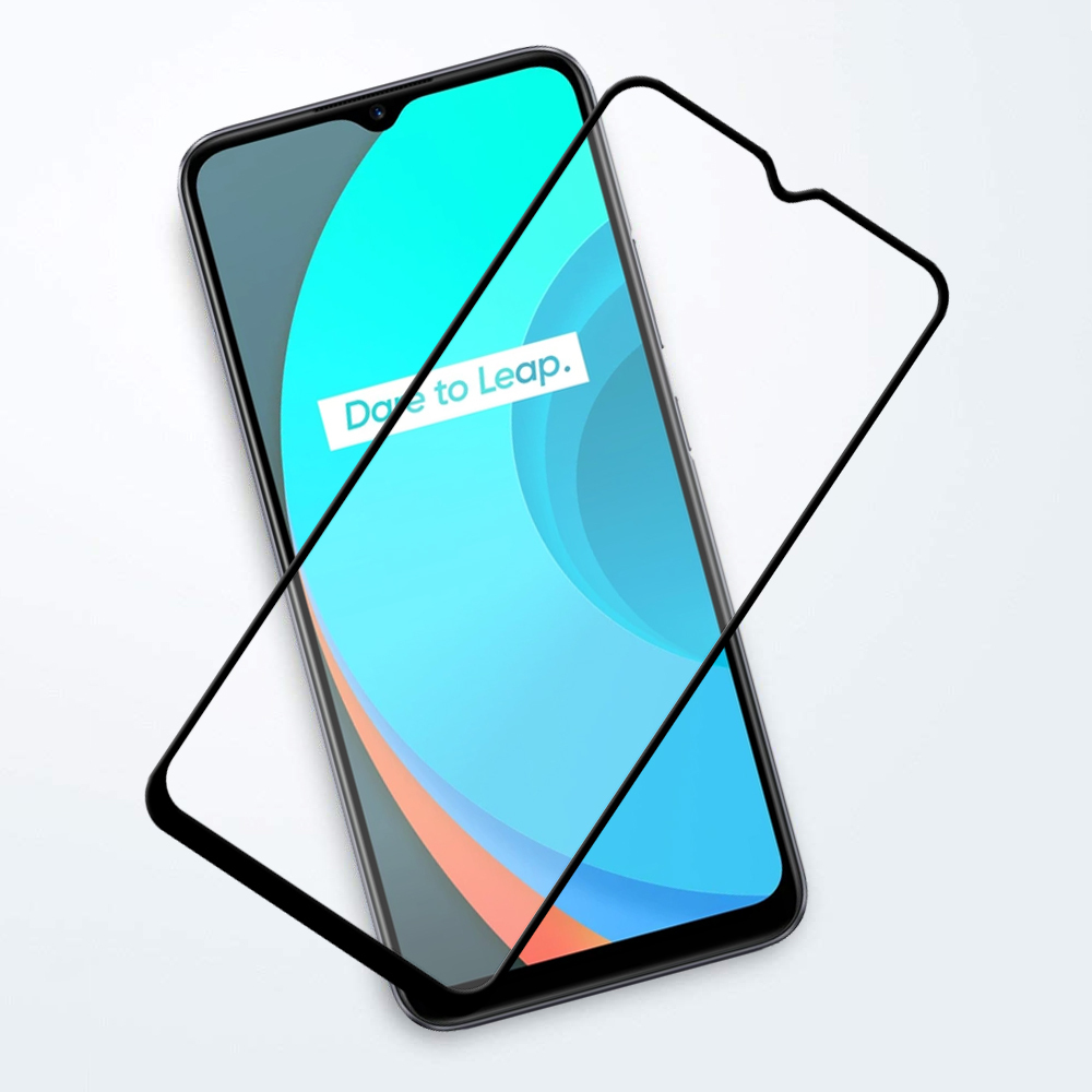 Full Tempered Glass Screen Protector for realme C11 (Black)