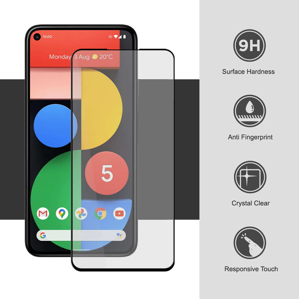 Full Tempered Glass Screen Protector for Google Pixel 5 (Black)