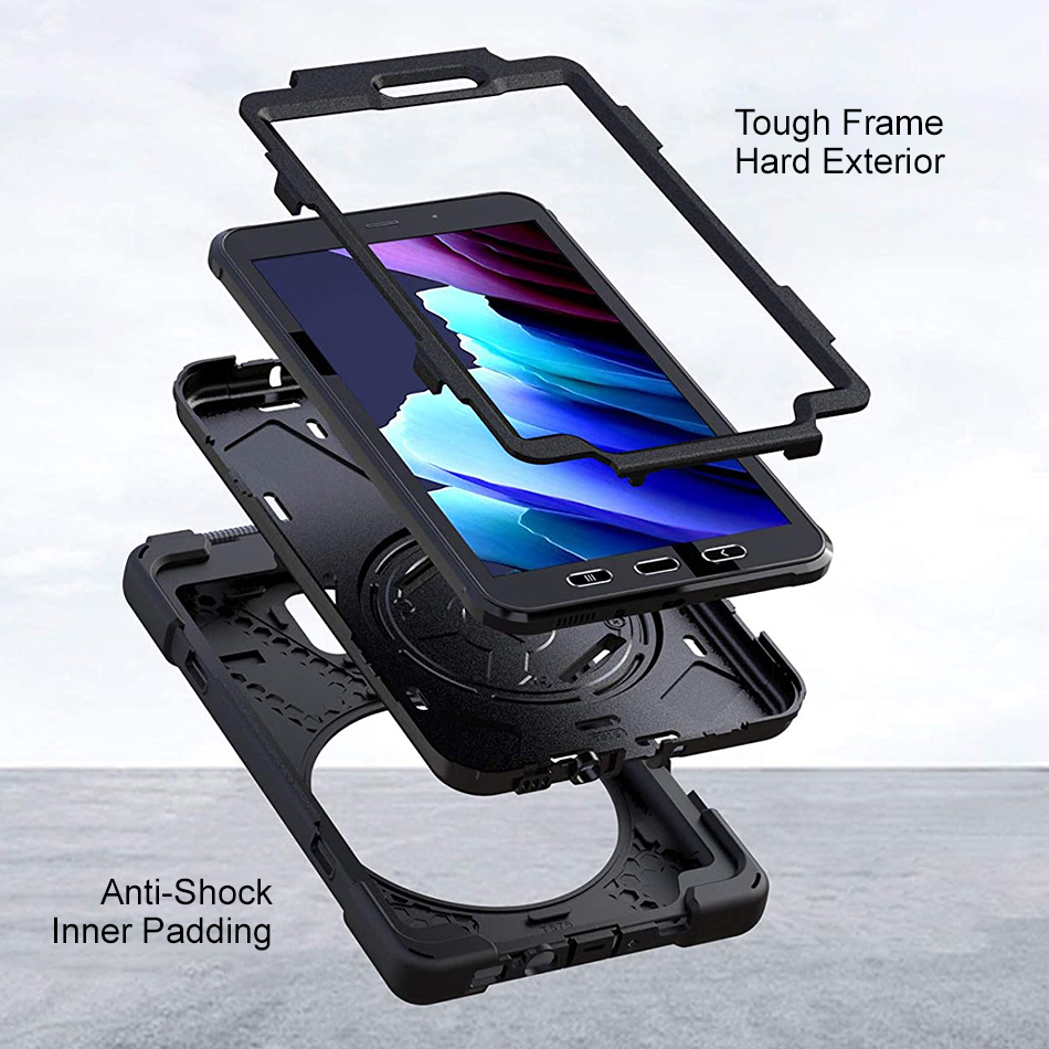 360 Hand Holder Strap Shockproof Case for Galaxy Tab Active3