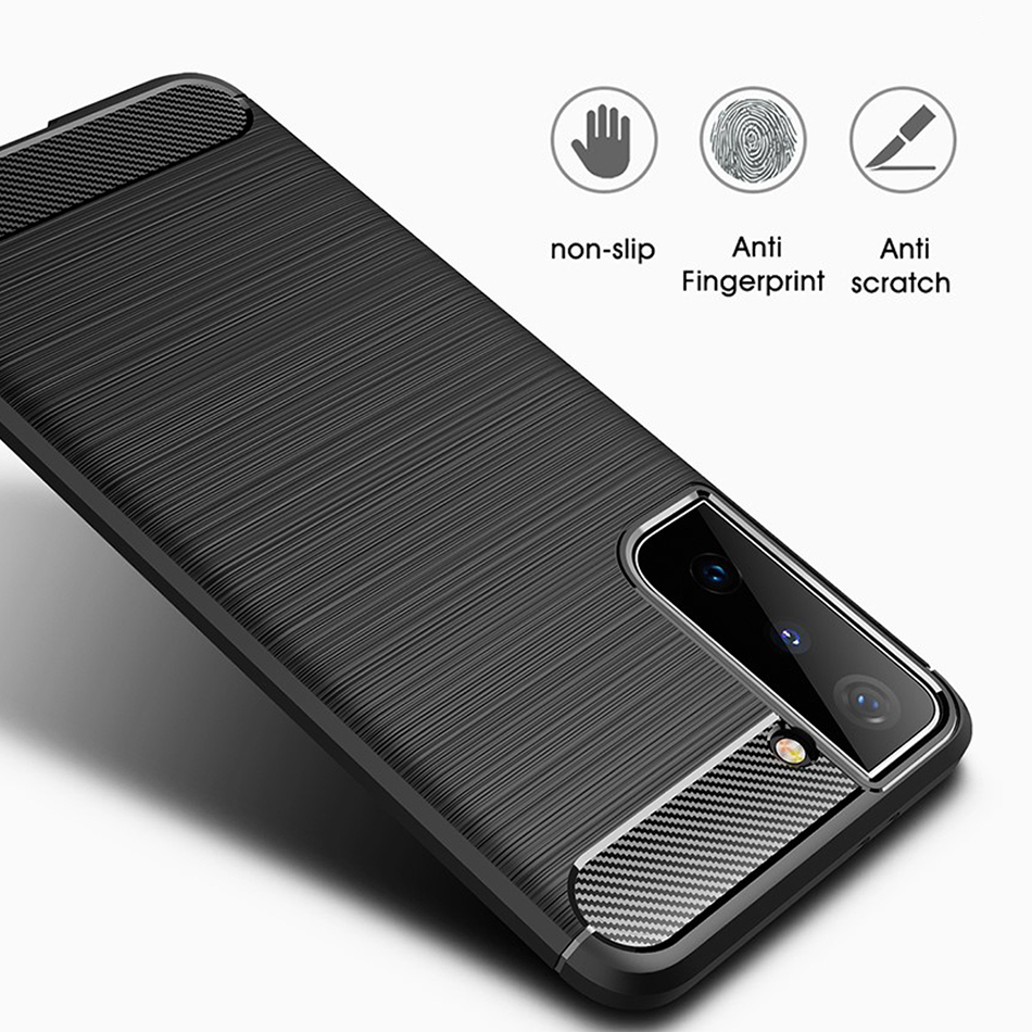 Flexi Slim Carbon Fibre Case for Samsung Galaxy S21+ (Black)