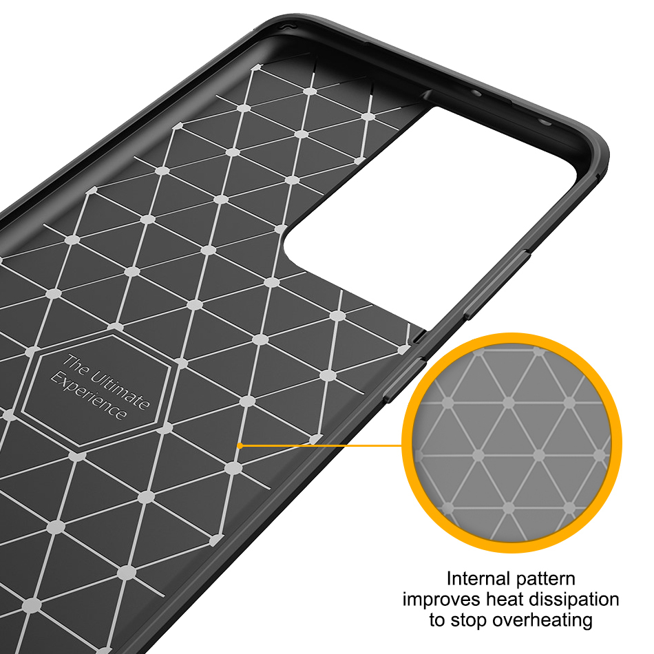 Flexi Slim Carbon Fibre Case for Samsung Galaxy S21 Ultra (Black)