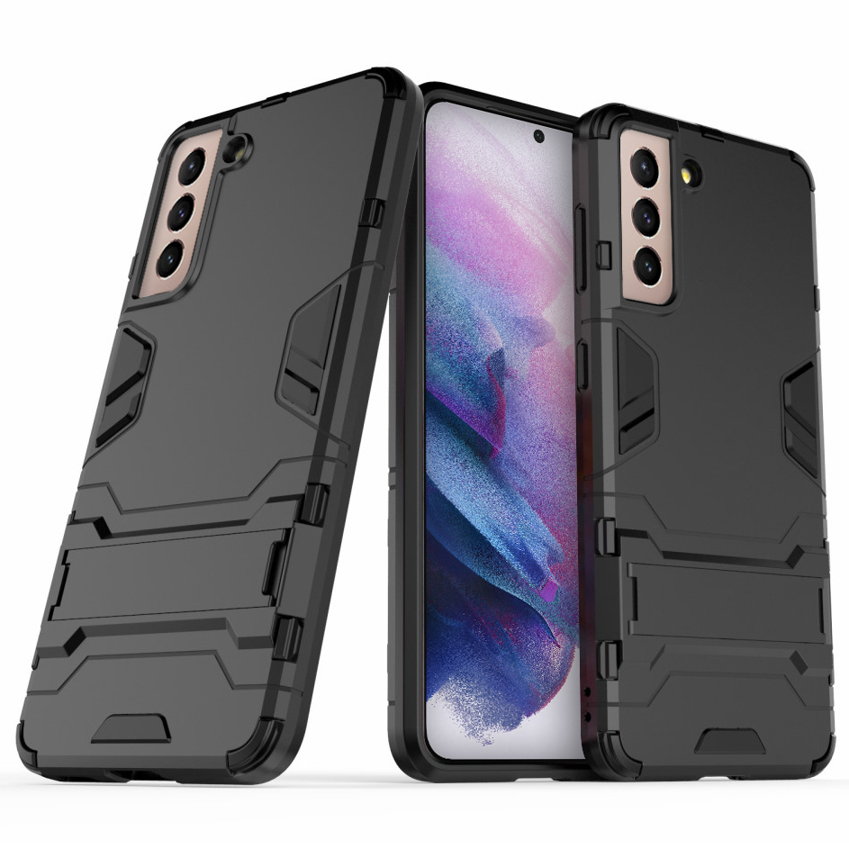 Slim Armour Tough Case & Stand for Samsung Galaxy S21+ (Black)