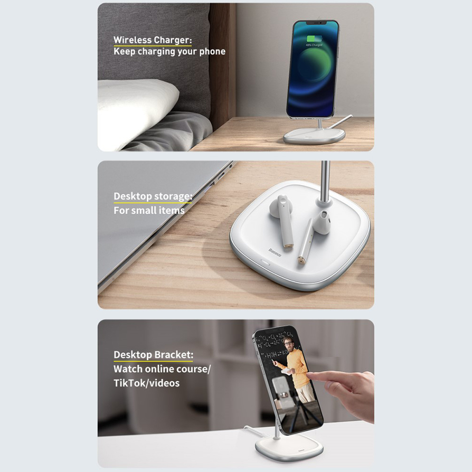 Baseus Swan MagSafe Wireless Charger Stand for iPhone (White)