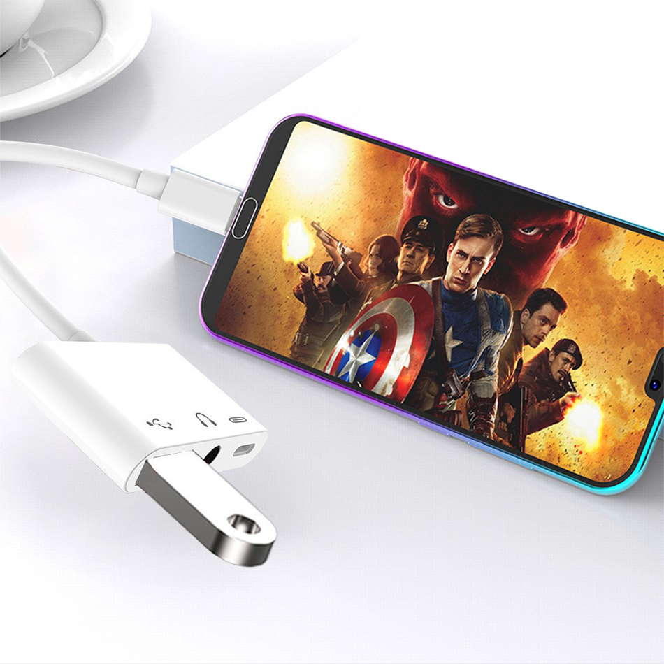 3-in-1 OTG USB Type-C Charging / Audio DAC Headphone Jack Adapter