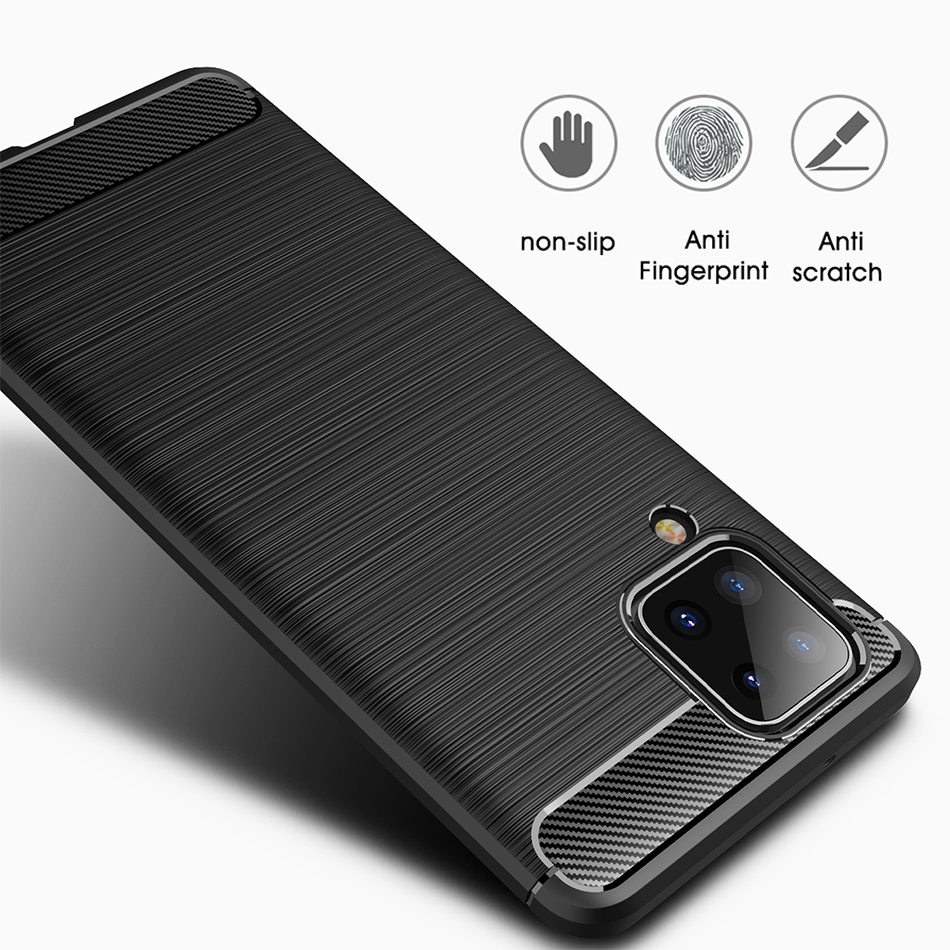 Flexi Slim Carbon Fibre Case for Samsung Galaxy A12 (Black)