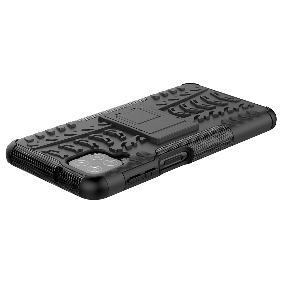 Dual Layer Rugged Tough Case for Samsung Galaxy A12 (Black)