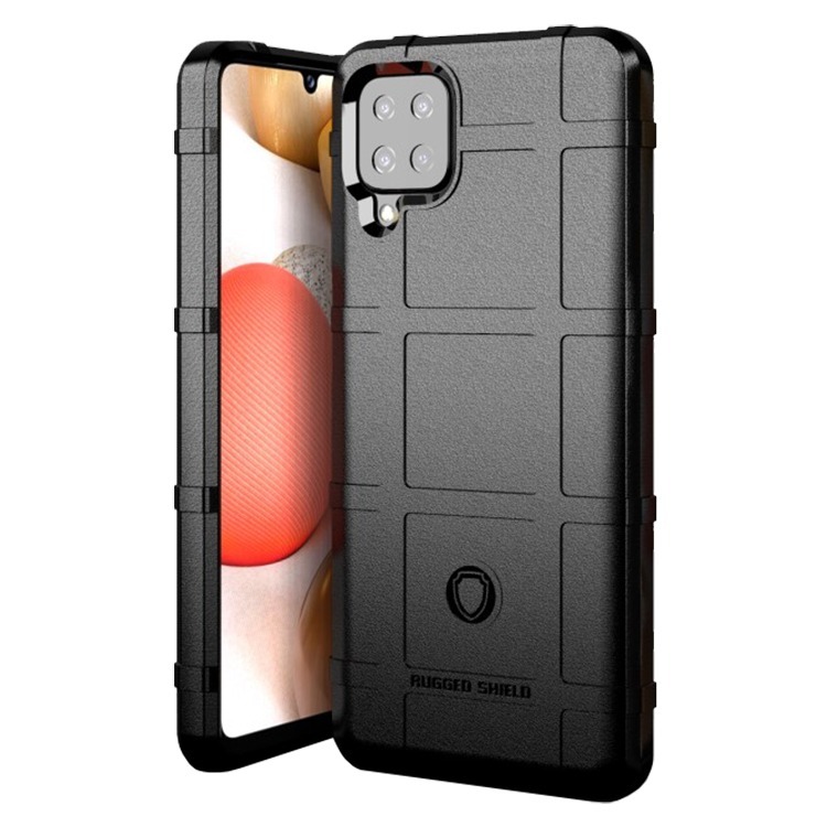 Anti-Shock Texture Tough Case for Samsung Galaxy A12 (Black)