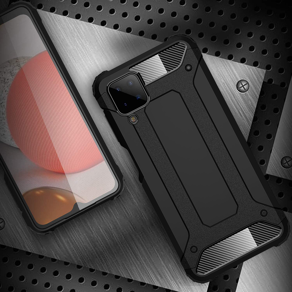 Military Defender Shockproof Case for Galaxy A12 (Black)