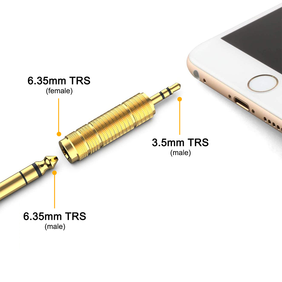 TRS 6.35mm to 3.5mm Auxiliary Jack (Female) Audio Adapter