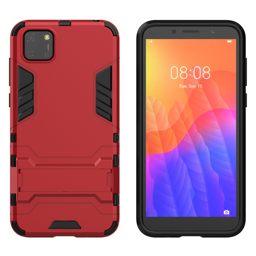 Slim Armour Tough Case & Stand for Huawei Y5p (Red)