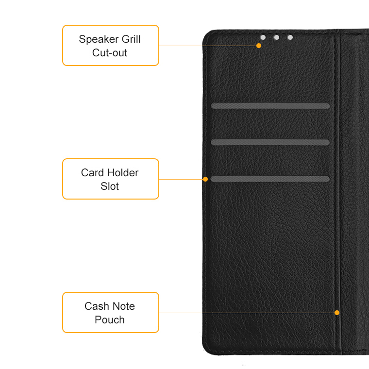 Leather Wallet Case for OnePlus 9 Pro (Black)