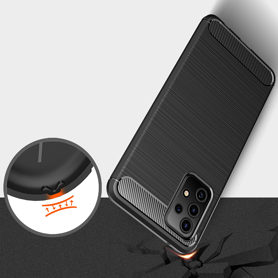 Flexi Slim Carbon Fibre Case for Samsung Galaxy A52 (Black)