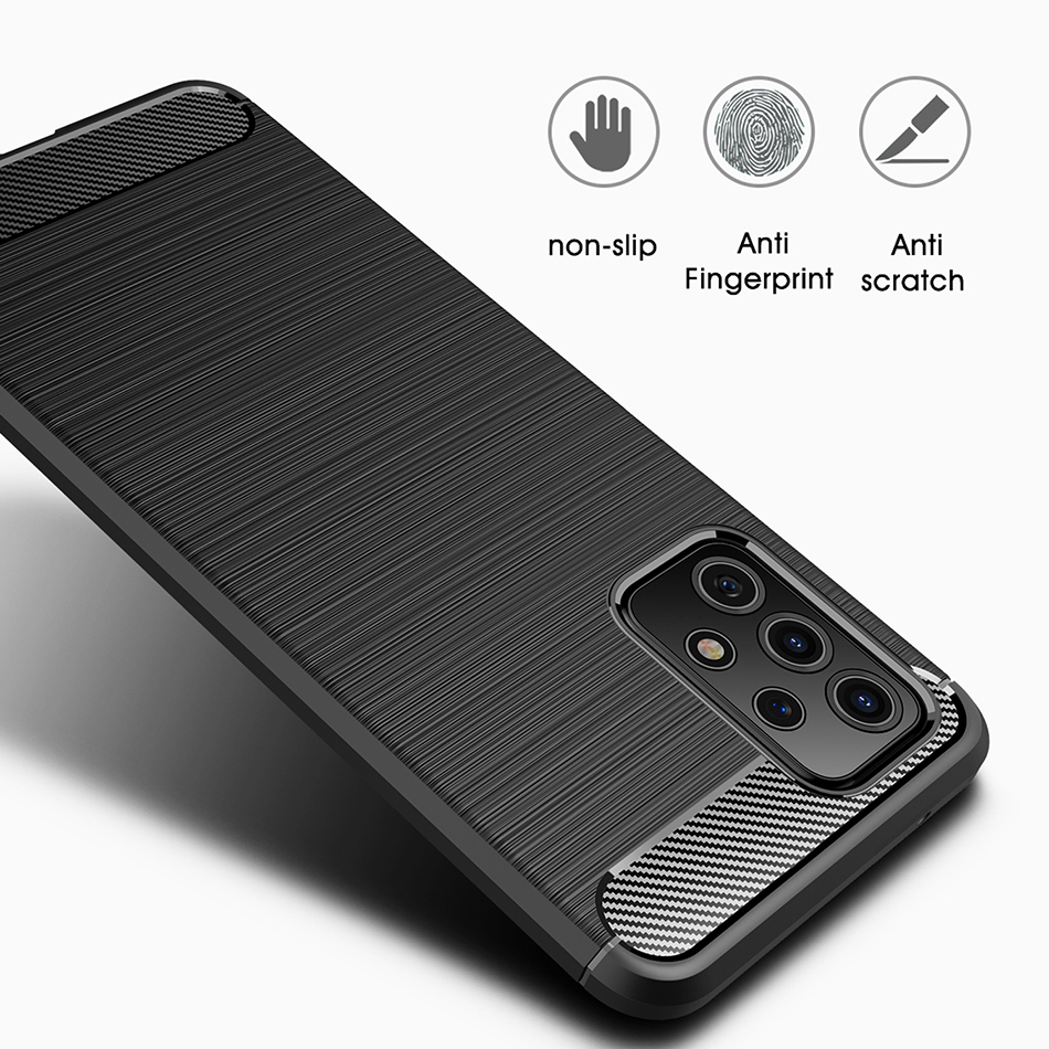 Flexi Slim Carbon Fibre Case for Samsung Galaxy A52 (Black)