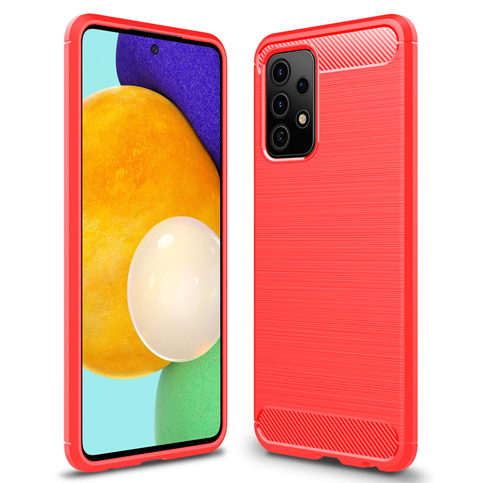 Flexi Slim Carbon Fibre Case for Samsung Galaxy A52 (Red)