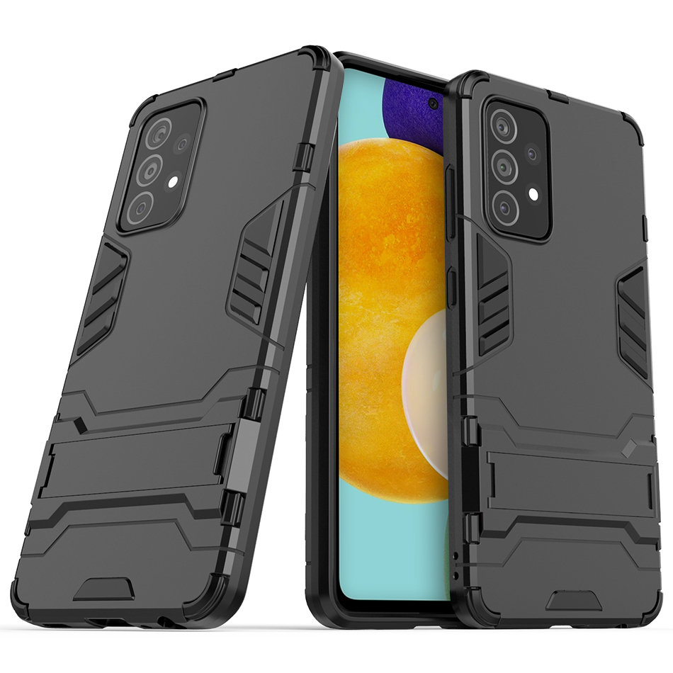 Slim Armour Tough Case & Stand for Samsung Galaxy A52 (Black)