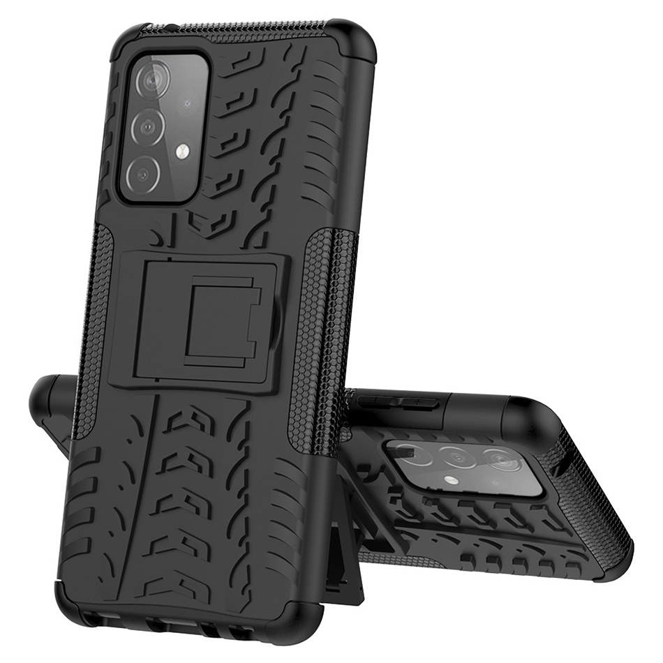 Dual Layer Rugged Tough Case for Samsung Galaxy A52 (Black)
