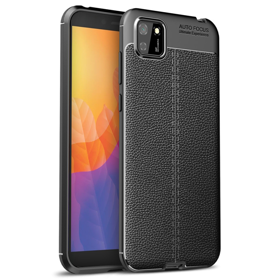 Flexi Slim Litchi Texture Case for Huawei Y5p (Black)