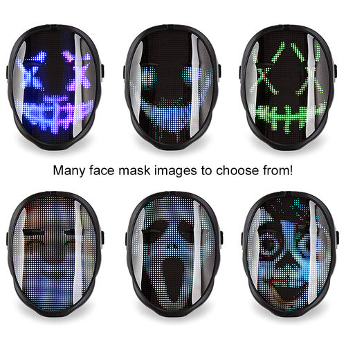 Shining LED Face Mask / Bluetooth App / Programmable Effects