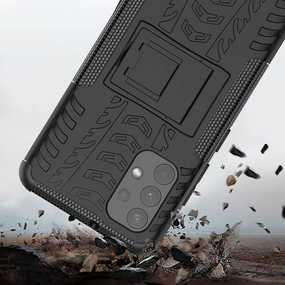 Dual Layer Rugged Tough Case for Samsung Galaxy A32 4G (Black)