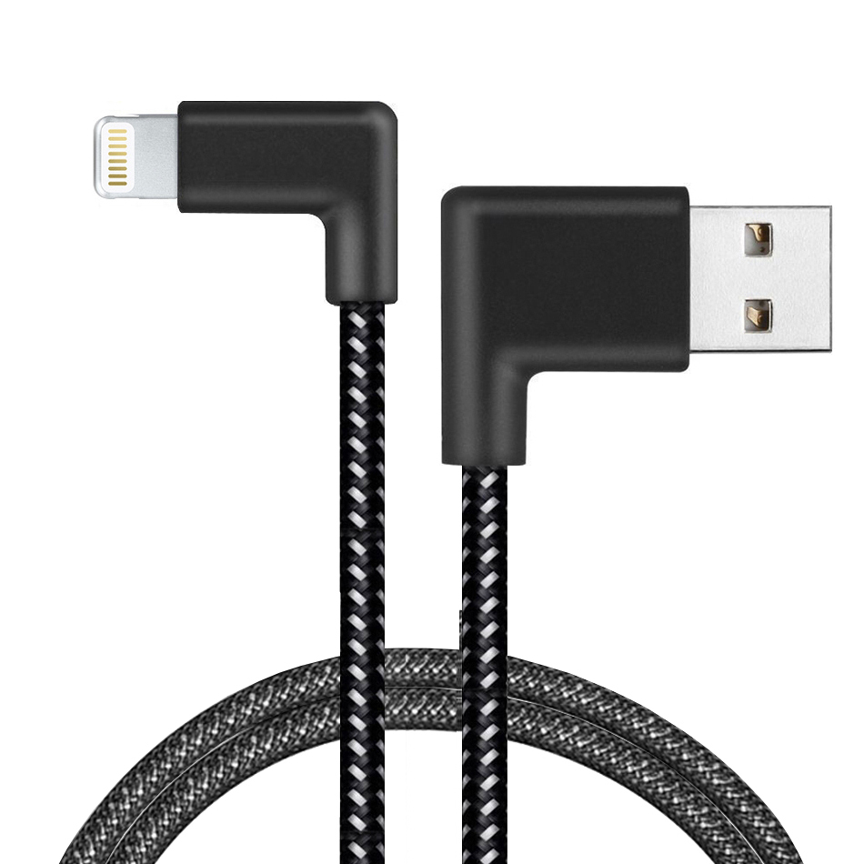 Double Right Angle USB Lightning Cable for iPhone / iPad (1m)