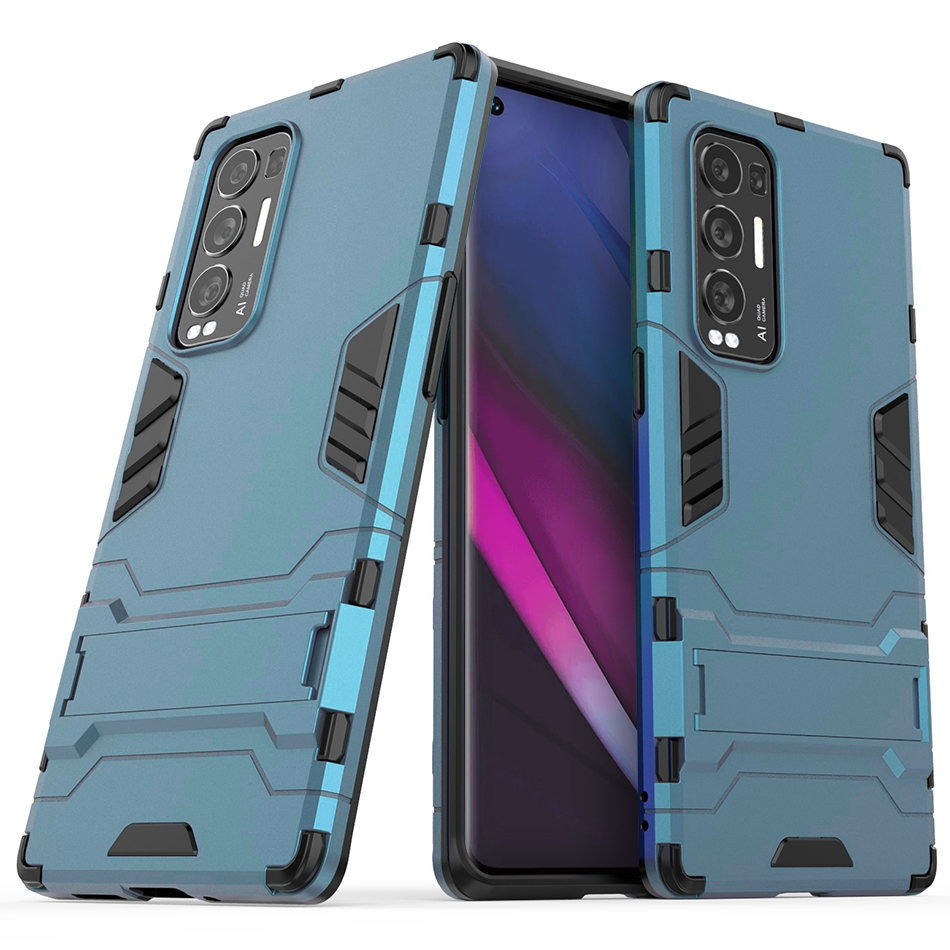 Slim Armour Tough Case & Stand for Oppo Find X3 Neo (Blue)