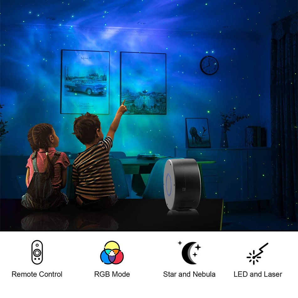 Galaxy Star Night Light Projector / Rotating LED Bedroom Lamp