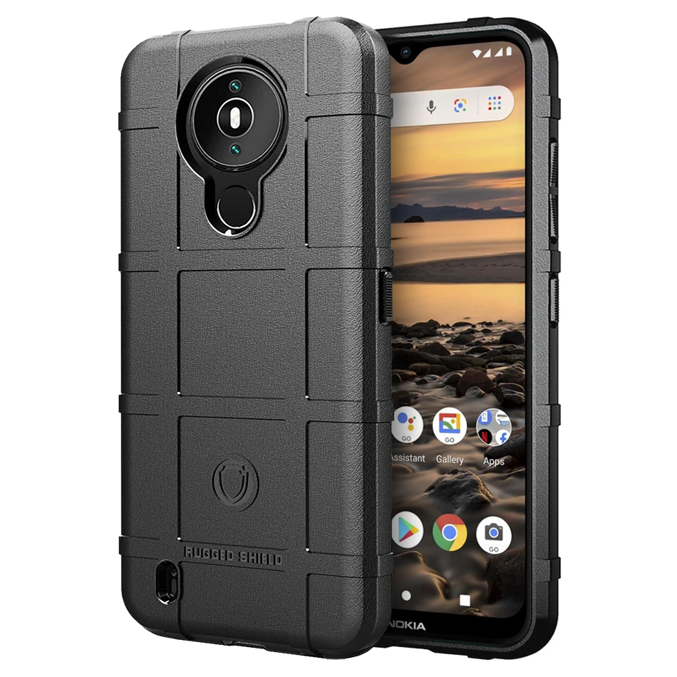 Anti-Shock Texture Tough Case for Nokia 1.4 (Black)