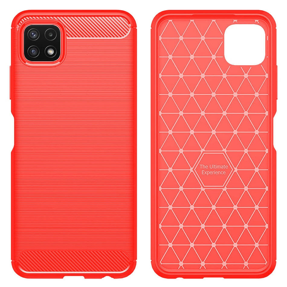 Flexi Slim Carbon Fibre Case for Samsung Galaxy A22 5G (Red)