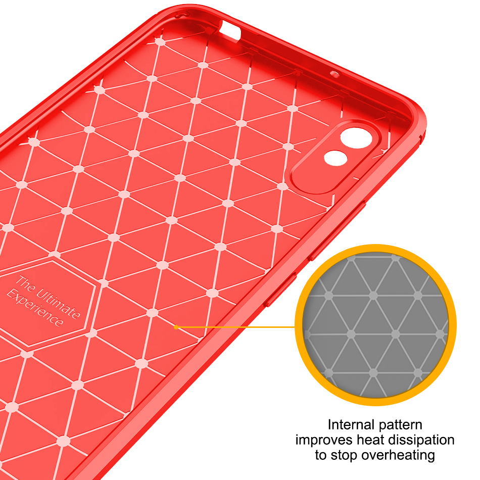 Flexi Slim Carbon Fibre Case for Xiaomi Redmi 9A (Red)