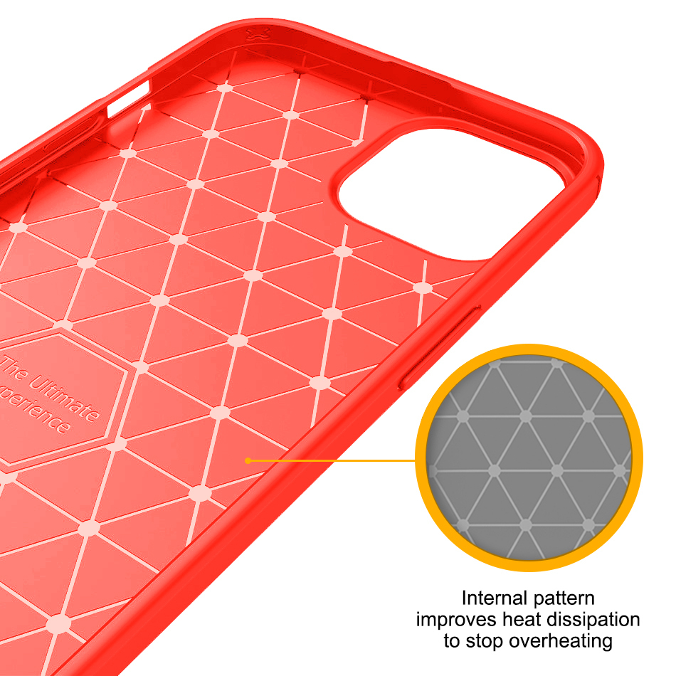 Flexi Slim Carbon Fibre Case for Apple iPhone 13 Mini (Red)