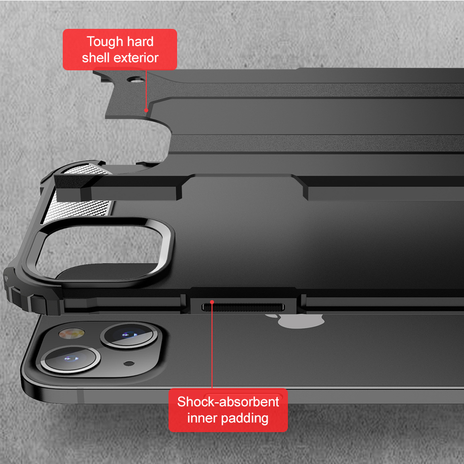 Military Defender Shockproof Case for iPhone 13 Mini (Black)