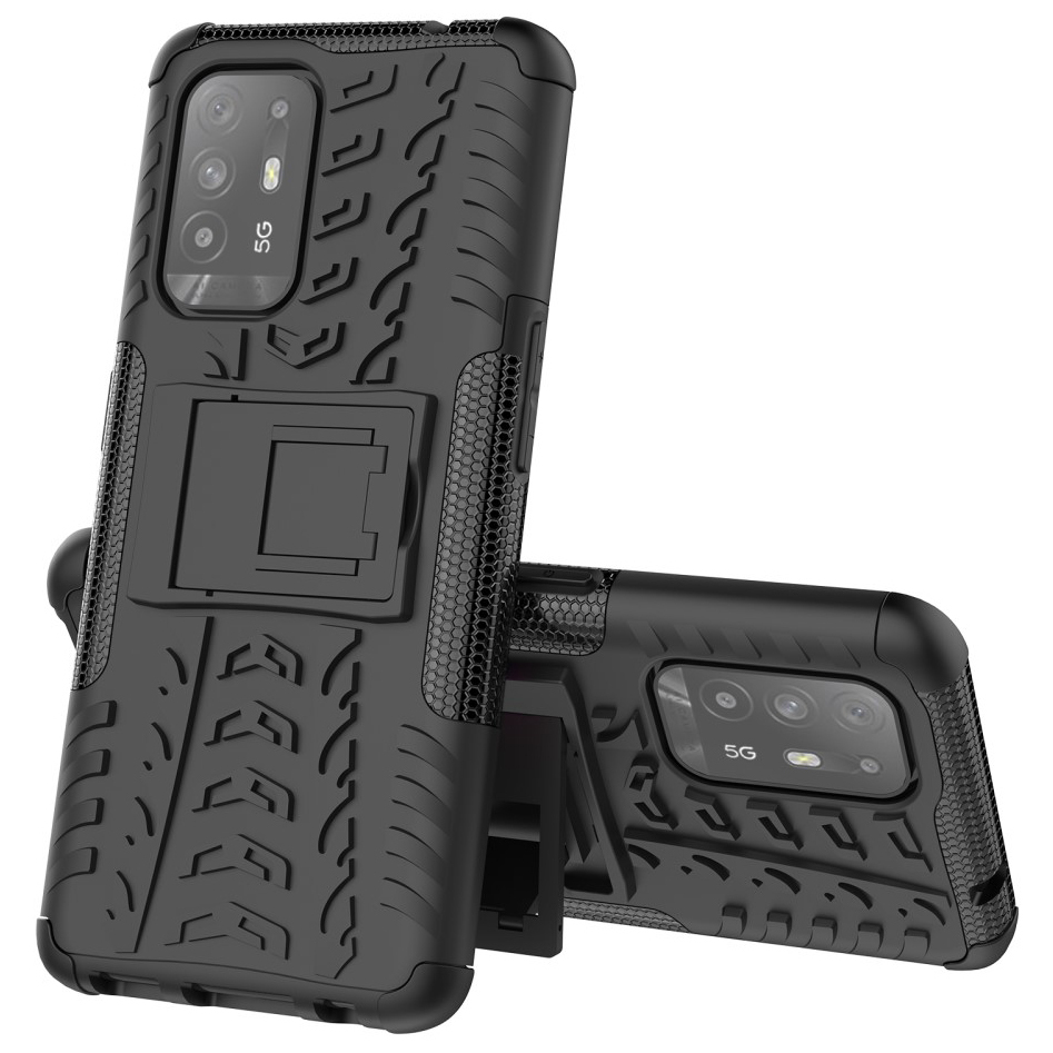 Dual Layer Rugged Shockproof Case for Oppo A94 5G (Black)