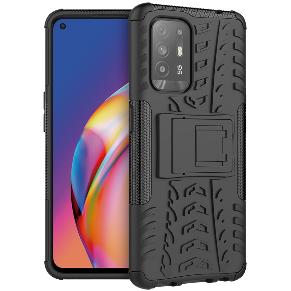 Dual Layer Rugged Shockproof Case for Oppo A94 5G (Black)