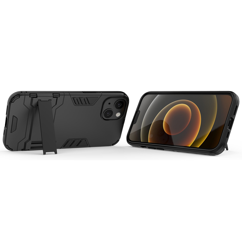 Slim Armour Tough Case & Stand for Apple iPhone 13 Mini (Black)