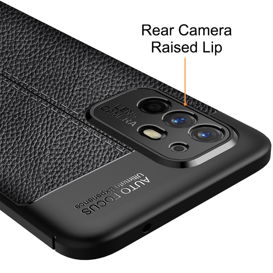 Flexi Slim Litchi Texture Case for Oppo A94 5G (Black)