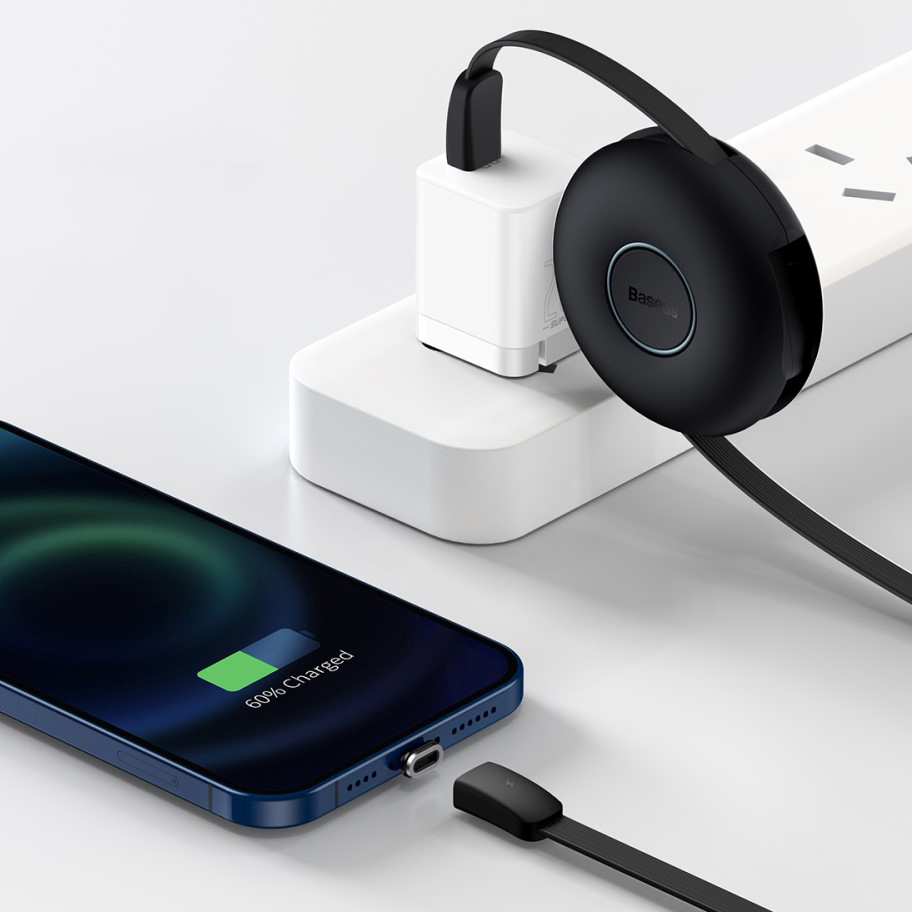 Baseus 60W Magnetic Retractable USB Type-C Lightning Micro Cable