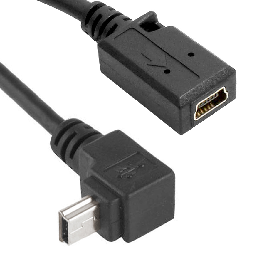 Up/Down 90 Degree Mini-USB Extension Adapter Cable (28cm)