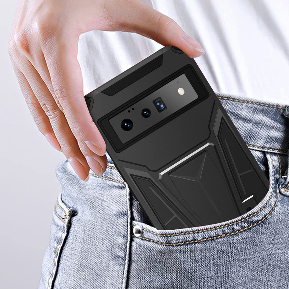 Slim Armour Tough Case & Stand for Google Pixel 6 Pro (Black)