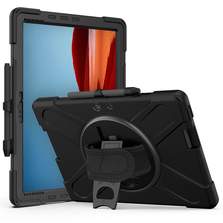360 Hand Holder Strap Shockproof Case for Microsoft Surface Pro X