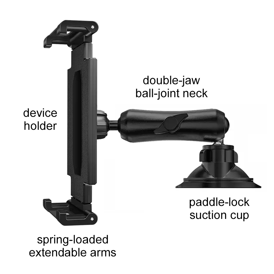 Heavy Duty Suction Cup Car Mount Tablet Holder for iPad Pro 12.9