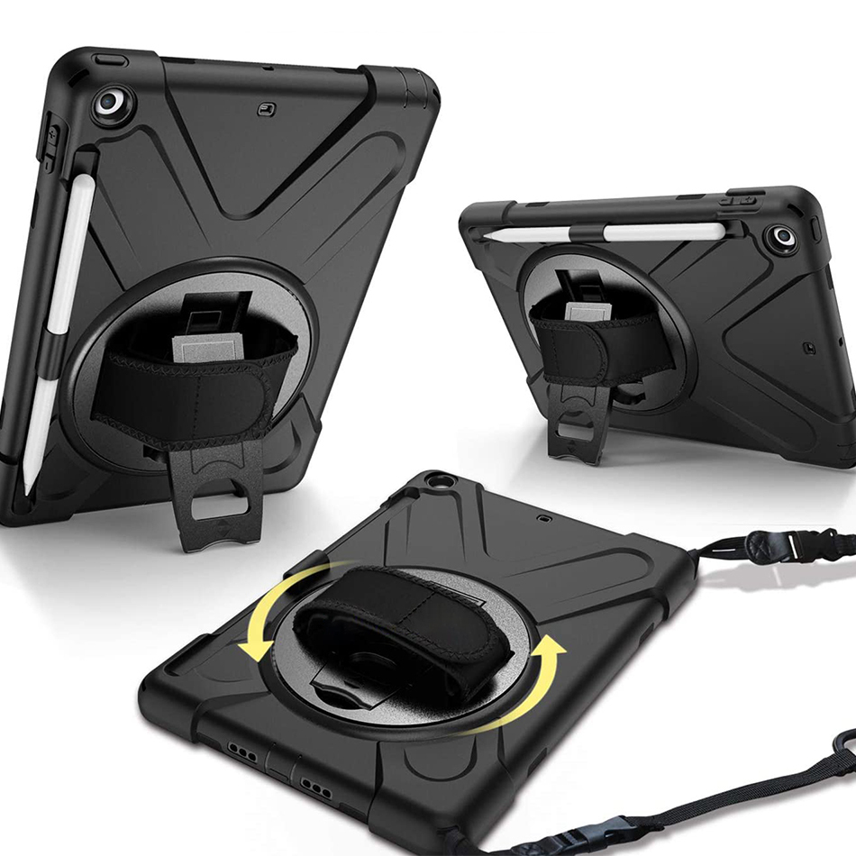 360 Hand Holder Shoulder Strap Shockproof Case for iPad (6th Gen)