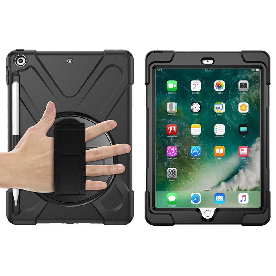 360 Hand Holder Shoulder Strap Shockproof Case for iPad (6th Gen)